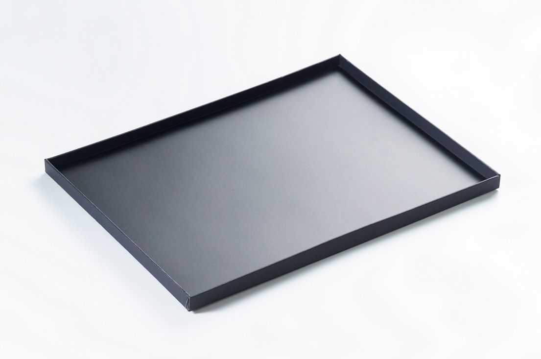 KIT PLATEAU CARTON NOIR ATLAS LUX RIGIDE 37x25 avec couvercle